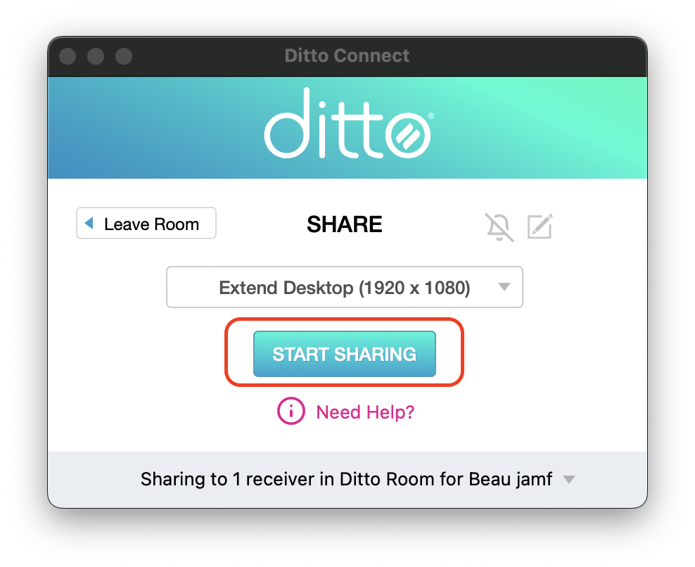 Using the extended desktop feature in Ditto Connect
